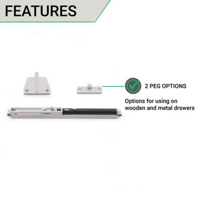 EAI Soft Close Drawer Damper 25kg Force for Wood or Metal Drawers