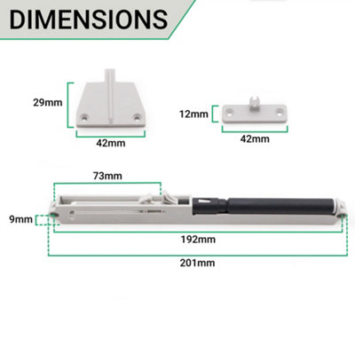 EAI Soft Close Drawer Damper 25kg Force for Wood or Metal Drawers