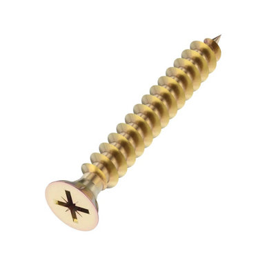EAI - Spare Hinge Screws Pack 100 Pozi Wood Screw Countersunk - 5.0x30mm - Brass - Pack of 100 ...