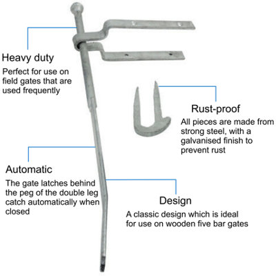 EAI Spring Gate Fastener Set With Staple Catch - 600mm / 24 inch - Hot ...