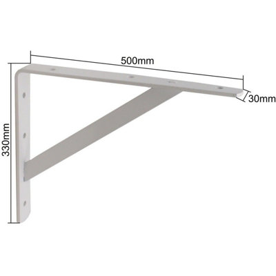 EAI - Strong Arm Shelf Bracket 500x330x30x4mm - White - Pair