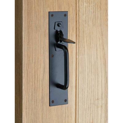 EAI Suffolk Thumb Latch HEAVY DUTY Gate Catch With Fixings 219x50mm Black