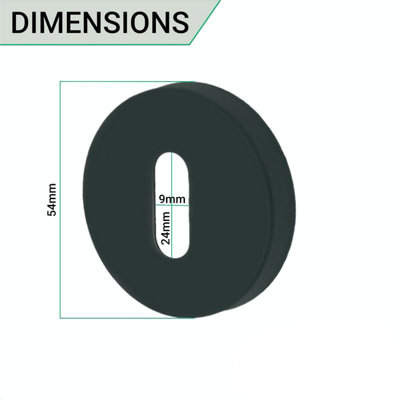 EAI - T-Bar Keyhole Escutcheons Set MATT BLACK - PAIR