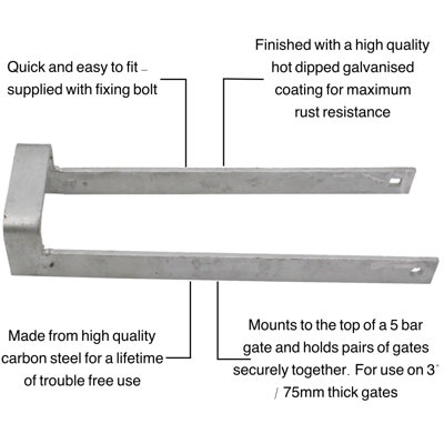 EAI Throw Over Gate Loop Catch Latch for75mm Gate - 14" / 350mm - Hot ...