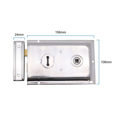 EAI Traditional Rim Sashlock - Surface Mounted Lock 156 x 106mm ...