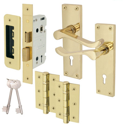 EAI - Traditional Victorian Scroll Lever on Backplate Sash Lock Kit ...