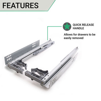 EAI Undermount Drawer Runners Soft Close Tandem Concealed Under Drawer ...