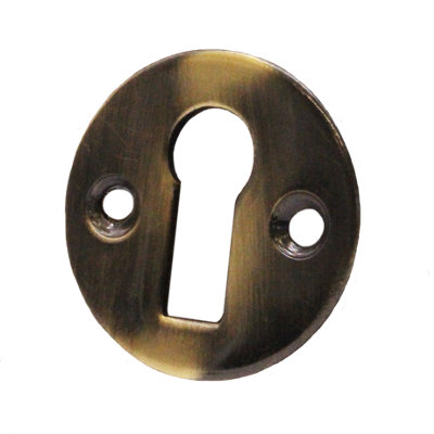EAI - Victorian Keyhole Escutcheon - 32mm - Antique Brass