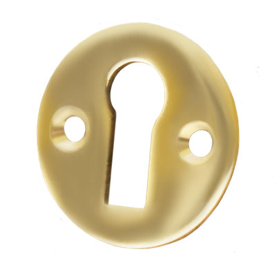 EAI - Victorian Keyhole Escutcheon - 32mm - Polished Brass