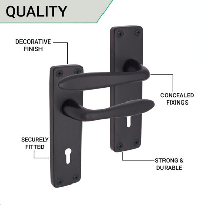 EAI - Victorian Lever Lock Handle for Internal Doors Sassari Pattern ...