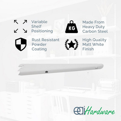 EAI White Twin Slot Brackets 370mm - Pack of 2 - 32mm Twin Slot ...