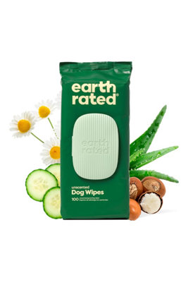 Earth Rated Dog Wipes 100 Unscented Wipes