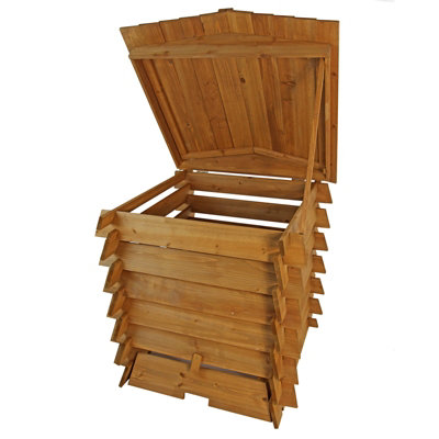 Easigear 328L Wooden Compost Bin in BeeHive Style | DIY at B&Q