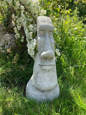 Easter Island Moai Head Bust Stone Statue British Made Outdoor British ...