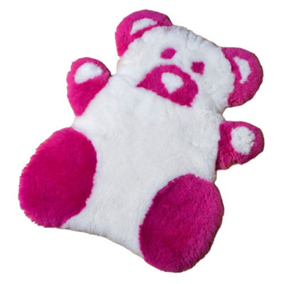 Eastern Counties Leather Sheepskin Teddy Bear Rug Pink (One Size)