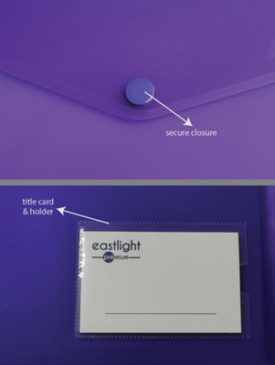 Eastlight A4 Plastic Popper Document Folder Wallet with Pocket Assorted ...