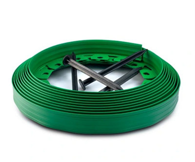 Easy Border 60mm Green Lawn Border Set with Pegs (10m per set).
