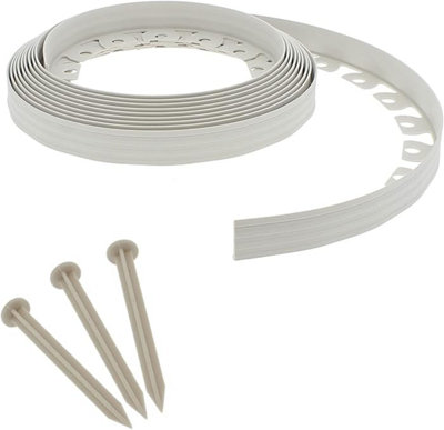 EASY BORDER LAWN EDGING SET OF 2 - 40MM LIGHT GRAY WITH PEGS