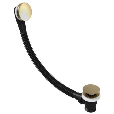 Easy Clean Push Button Pop Up Bath Waste & Overflow Brushed Brass Finish