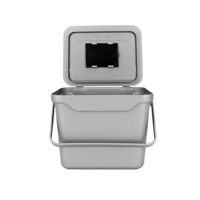 Easy Eco - 5L Kitchen Compost Caddy - Silver/Metallic