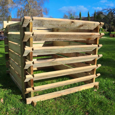 Easy Fill Wooden Compost Bin Composter 449 Litres by Woven Wood™