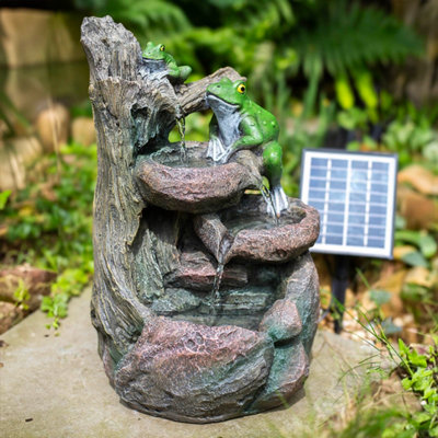 Easy Fountain Frog Pools Natural Self-contained solar water fountain ...