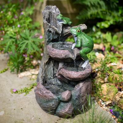 Easy Fountain Frog Pools Natural Self-contained solar water fountain ...