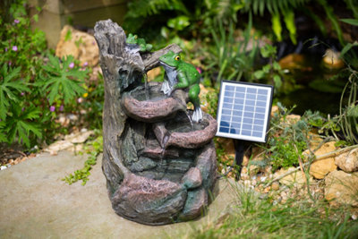 Easy Fountain Frog Pools Natural Self-contained solar water fountain ...