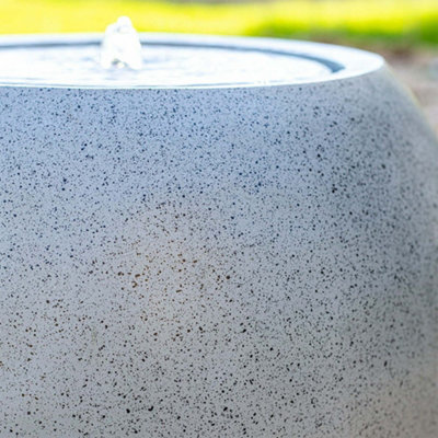 Easy Fountain Nara Ripple LED Garden Water Feature Fountain Modern Grey