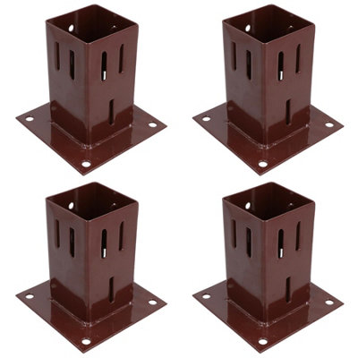Easy Grip Fence Post Bolt Down Shoe Holder Support Clamp 75mm x 75mm 4PK