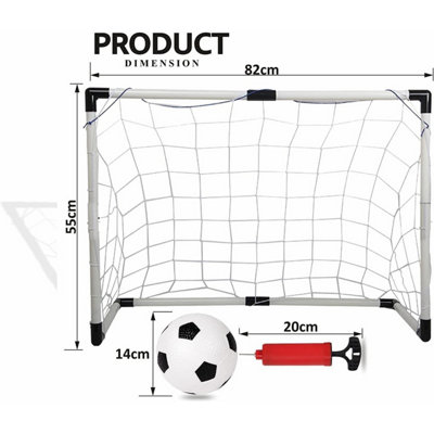 Easy Setup Football Goal Set with Pump and Ball for Kids - Portable ...