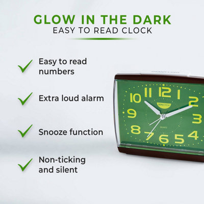Easy to Read Alarm Clock, Silent Second Hand, No Irritating Ticking ...