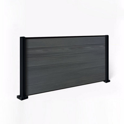 EasyComposite 3ft Composite Fence Panel & Aluminium Post Fitted Above ...
