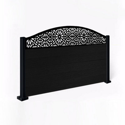 EasyComposite 3ft Composite Fence Panel & Aluminium Post Fitted Above ...