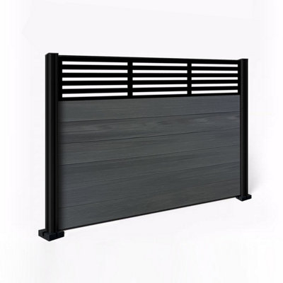 EasyComposite 4ft Composite Fence Panel & Aluminium Post Fitted Above ...