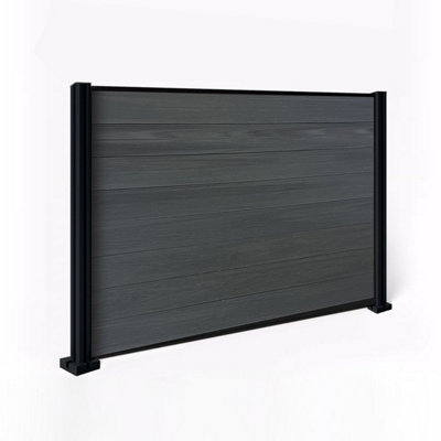 EasyComposite 4ft Composite Fence Panel & Aluminium Post Fitted Above ...