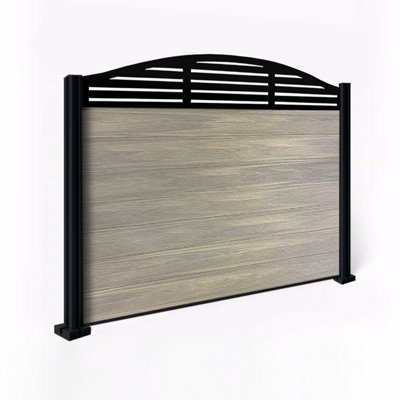 EasyComposite 4ft Composite Fence Panel & Aluminium Post Fitted Above ...