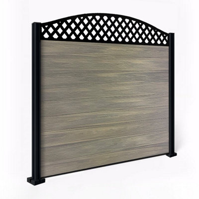 EasyComposite 5ft Composite Fence Panel & Aluminium Post Fitted Above ...