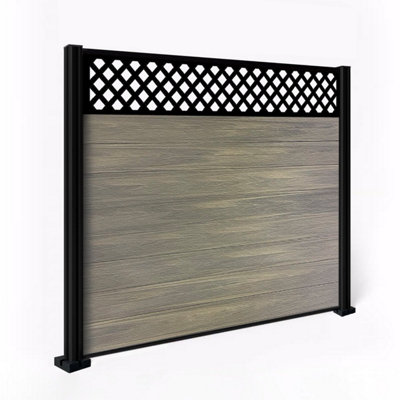 EasyComposite 5ft Composite Fence Panel & Aluminium Post Fitted Above ...