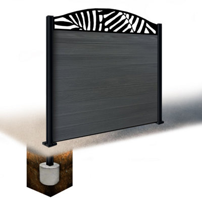 EasyComposite 5ft Composite Fence Panel & Aluminium Post Sunken in ...