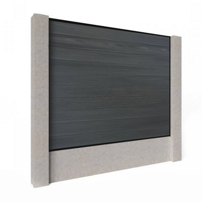 EasyComposite 5ft Composite Fence Panel Into Existing Concrete Posts ...