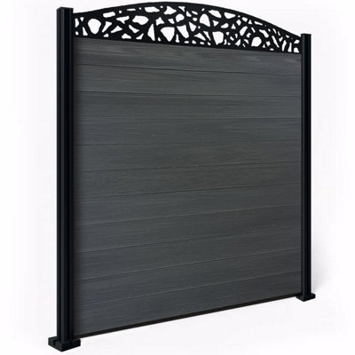 EasyComposite 6ft Composite Fence Panel & Aluminium Post Fitted Above ...