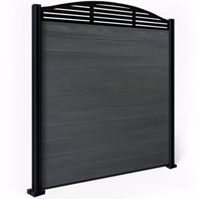 EasyComposite 6ft Composite Fence Panel & Aluminium Post Fitted Above ...