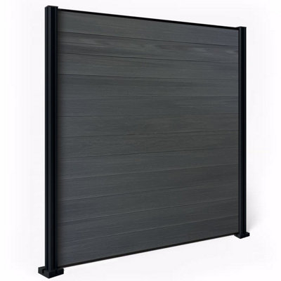 EasyComposite 6ft Composite Fence Panel & Aluminium Post Fitted Above ...