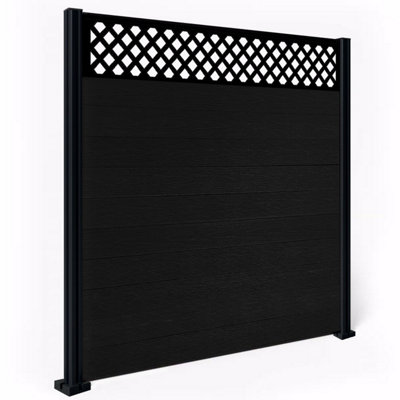 EasyComposite 6ft Composite Fence Panel & Aluminium Post Fitted Above ...