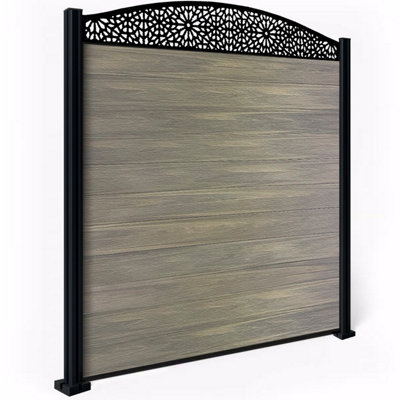 EasyComposite 6ft Composite Fence Panel & Aluminium Post Fitted Above ...