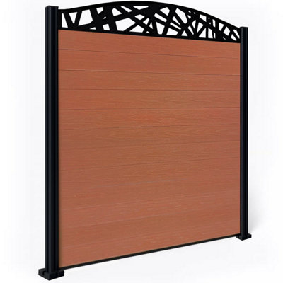 EasyComposite 6ft Composite Fence Panel & Aluminium Post Fitted Above ...