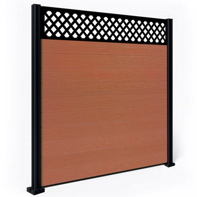 EasyComposite 6ft Composite Fence Panel & Aluminium Post Fitted Above ...
