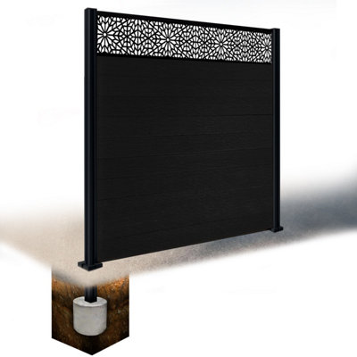 EasyComposite 6ft Composite Fence Panel & Aluminium Post Sunken in ...