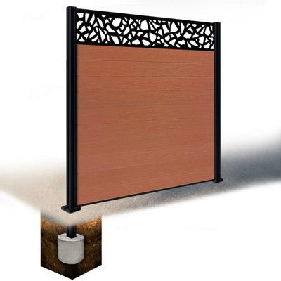 EasyComposite 6ft Composite Fence Panel & Aluminium Post Sunken in ...